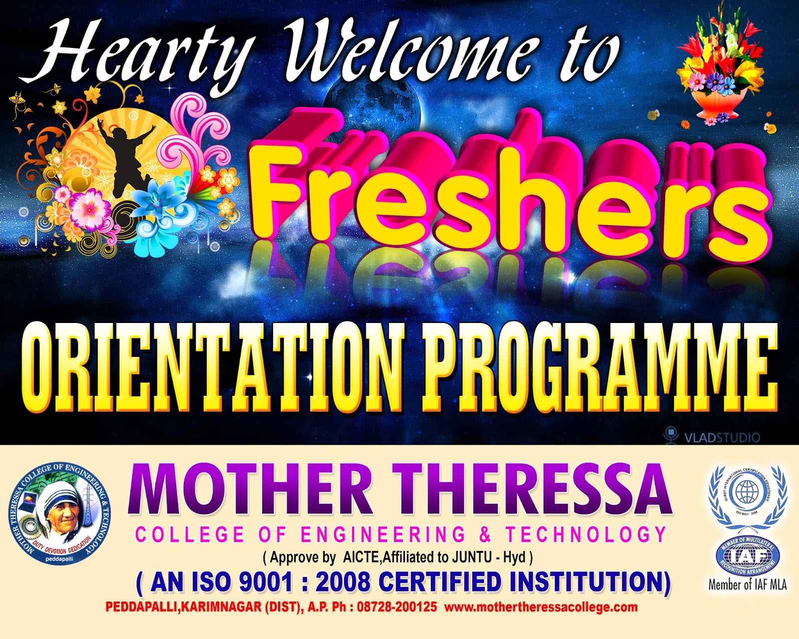 Freshers day flex banner psd template free downloads | naveengfx