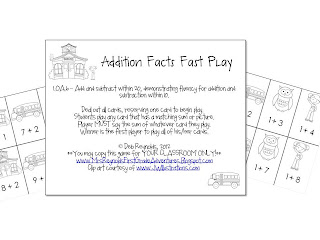 Oh My Little Classity Class: [Fast Play Math Facts Game] Addition Freebie!