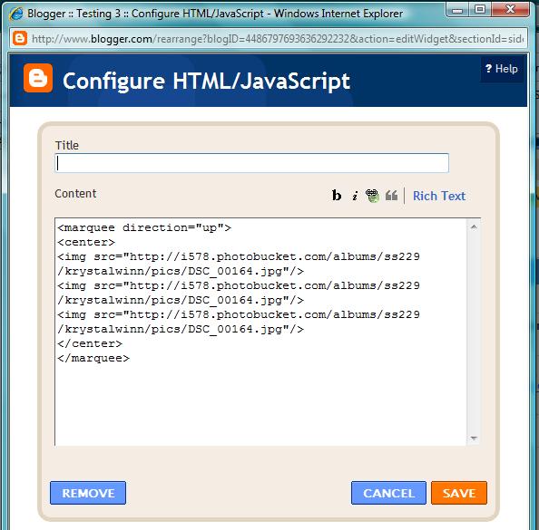 Sassy Sanctuary: How to add a picture marquee to your blog.