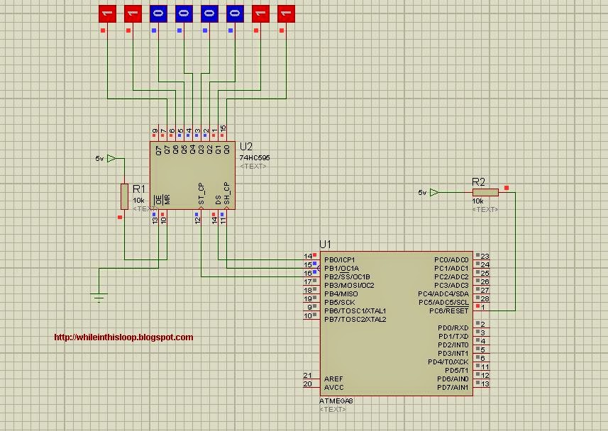 74HC595 shift Register interfacing with atmega8 ~ Hassin's Workspace