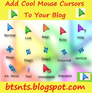 Set Of Amazing Mouse Cursors For Your Blog ~ Help Blog Tricks and Tips