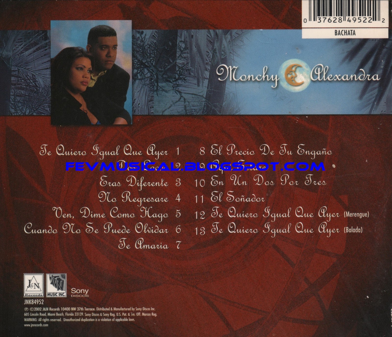 FEV MUSICAL: 2002 - Monchy y Alexandra - Confesiones (Sony)