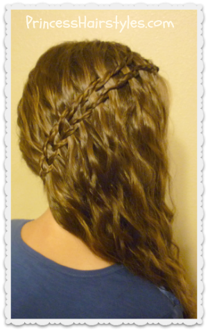 Side Swept Braided Scissor Waterfall Hairstyle | Hairstyles For Girls ...
