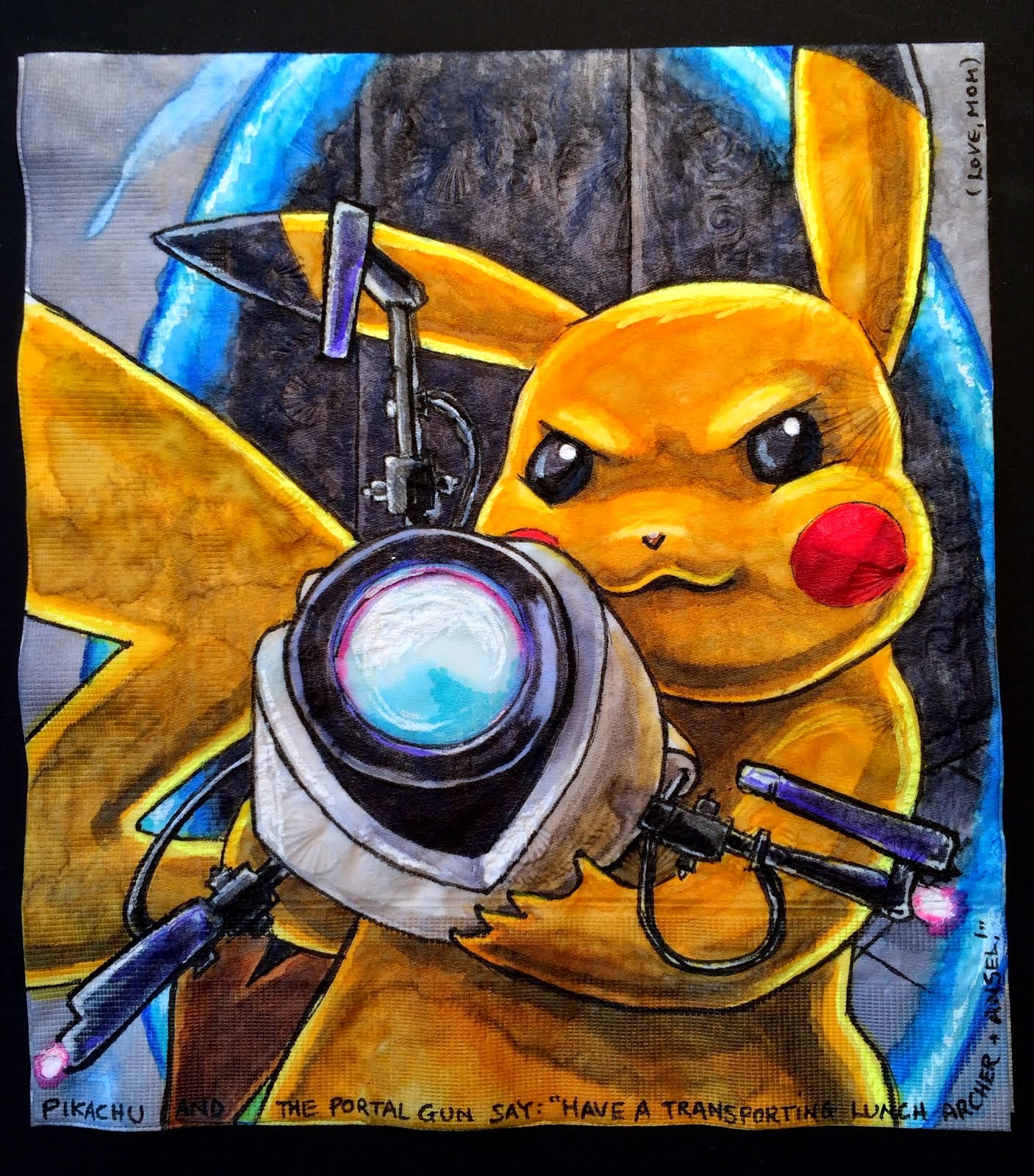 Daily Napkins: Pikachu With Portal Gun