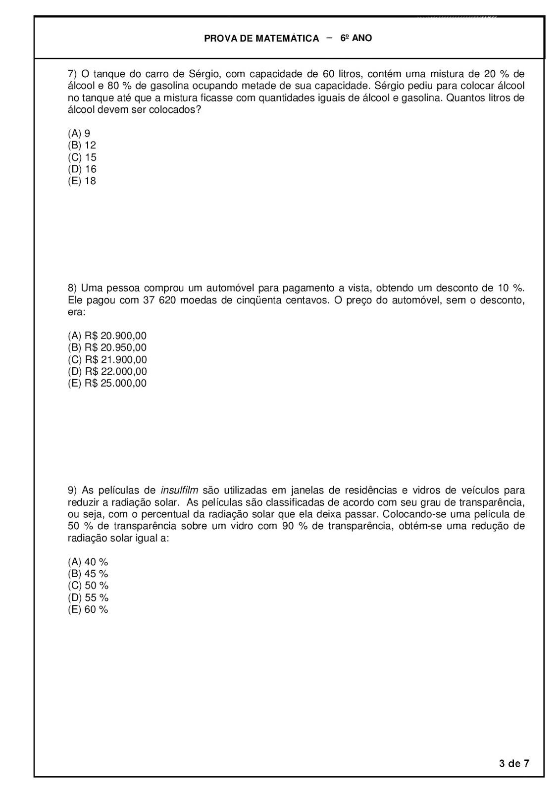 Mmc E Mdc - Exercícios 6 Ano - RETOEDU