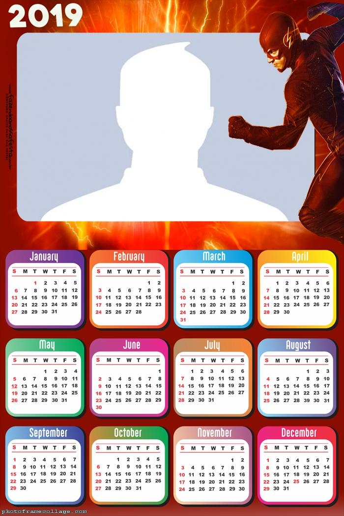 Calendario 2019 de Flash para Imprimir Gratis. - Oh My Fiesta! Friki