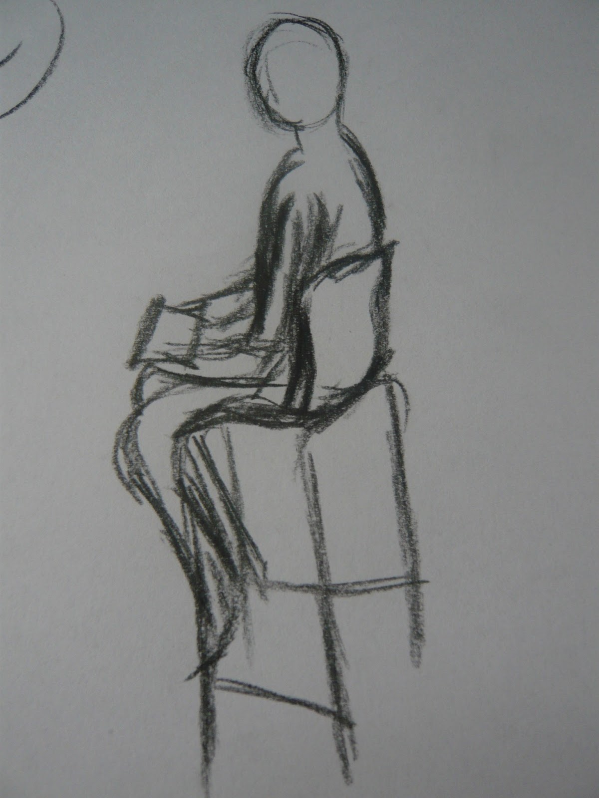 Life drawing: Chair and model