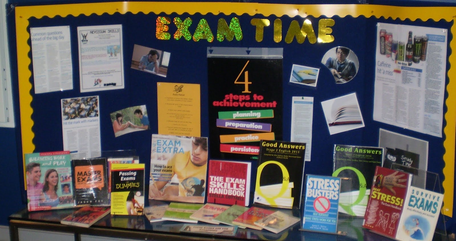 Canning College Library Displays: Exam Time