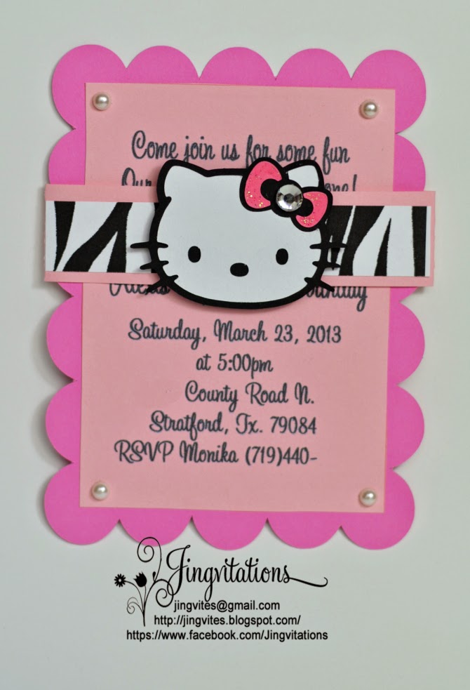 Jingvitations: Hello Kitty Animal Print Baby Shower Invitations