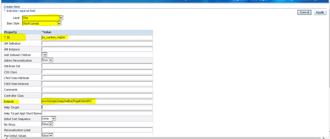 Oracle Application's Blog: Extend region in oaf