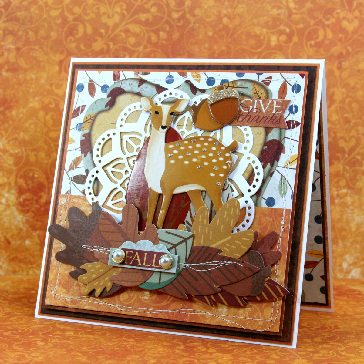 The BoBunny Blog: Give Thanks Fall Greeting Card with Ginny