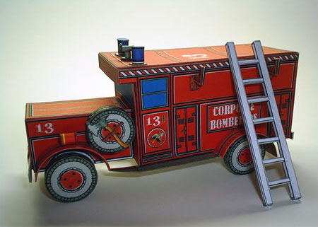 Papercraft - Vintage Fire Truck - Papercraft4u | Free Papercrafts ...