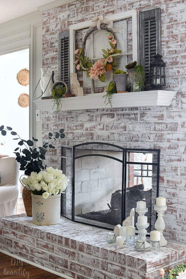Spring Inspired Mantle - DIY Beautify - Creating Beauty at Home