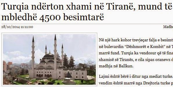 ΝΕΟ ΕΛΛΗΝΙΚΟ ΦΟΡΟΥΜ: ΤΖΑΜΙ ΓΙΑ 4500 ΠΙΣΤΟΥΣ ΧΤΙΖΕΙ Η ΤΟΥΡΚΙΑ ΣΤΑ ΤΙΡΑΝΑ