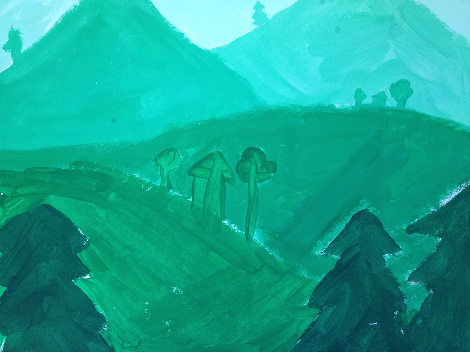 Art at Hosmer: Monochromatic Tints & Shades Landscapes