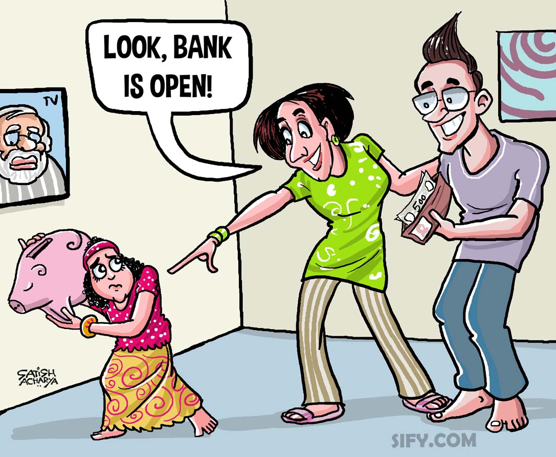 World of an Indian cartoonist!: My cartoons on PM Modi's Cash Clean Up!