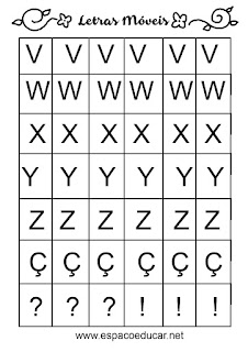 Cartelas com letras móveis para imprimir e utilizar em sala de aula ...