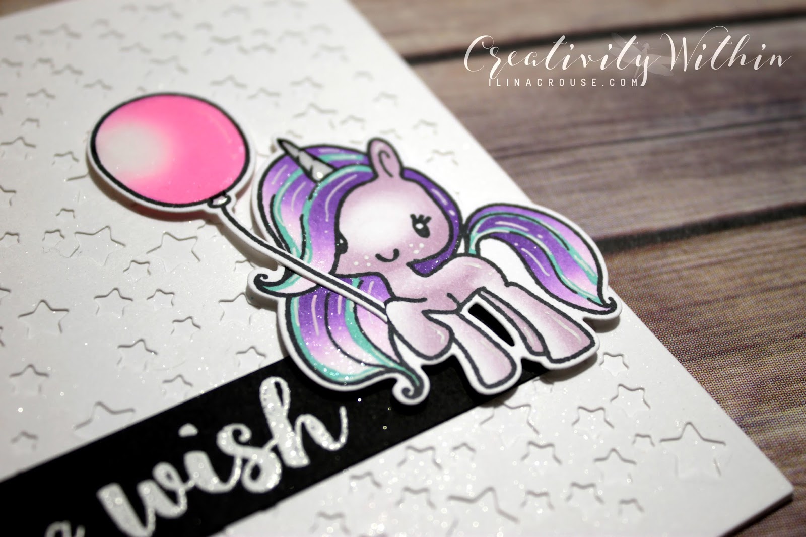 Make a Wish - stamping on die cuts using the MISTI