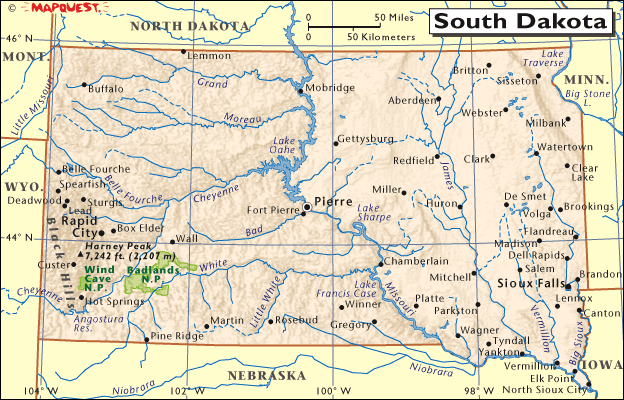 South Dakota Map | USA - Doc Sports™