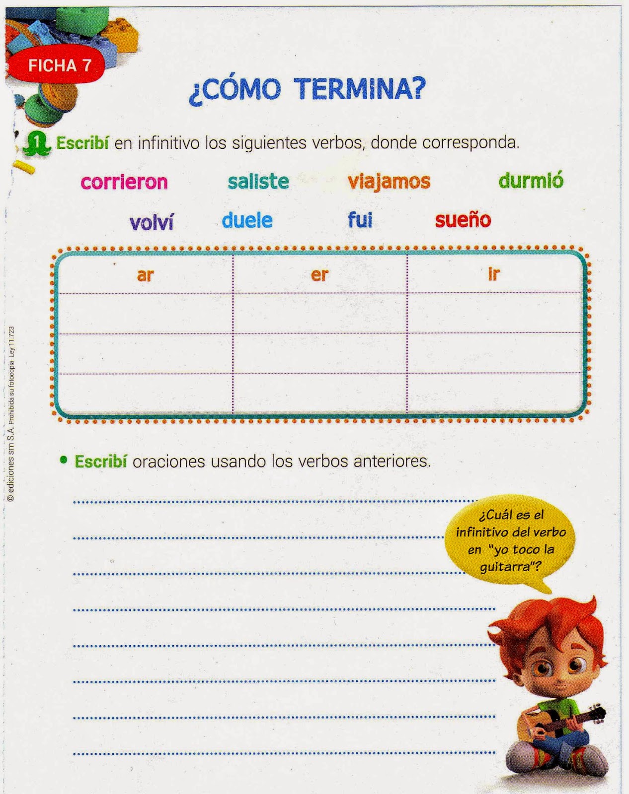 Super peques: ¡Verbos en infinitivos!