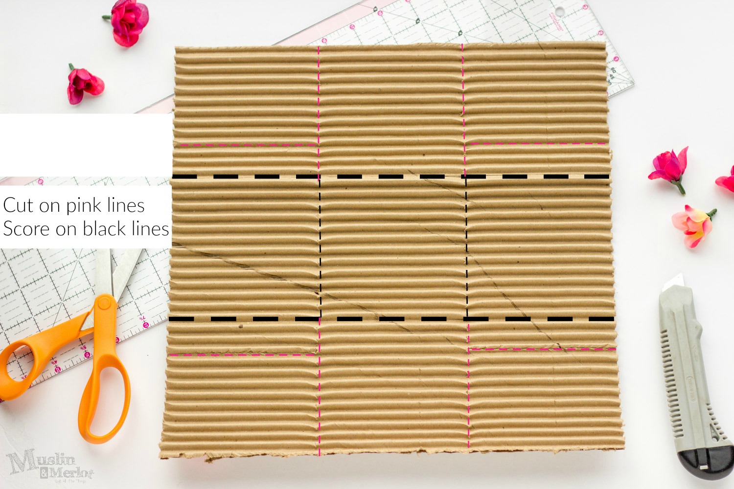 DIY Corrugated Cardboard Gift Box - Muslin and Merlot
