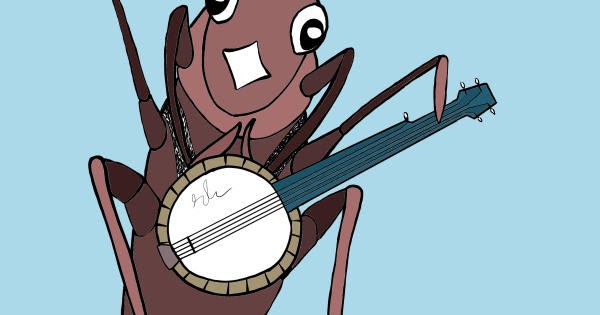 The Singing Cricket (coloring page)
