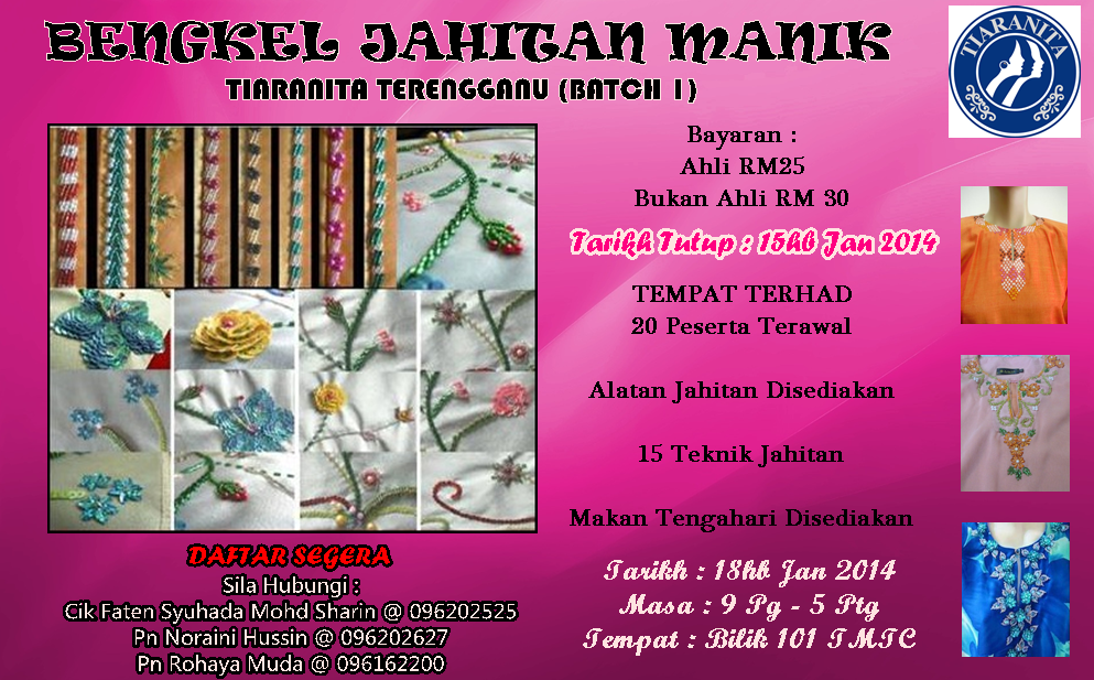 TIARANITA TERENGGANU: Iklan - Bengkel Jahitan Manik Tiaranita (Batch 1)