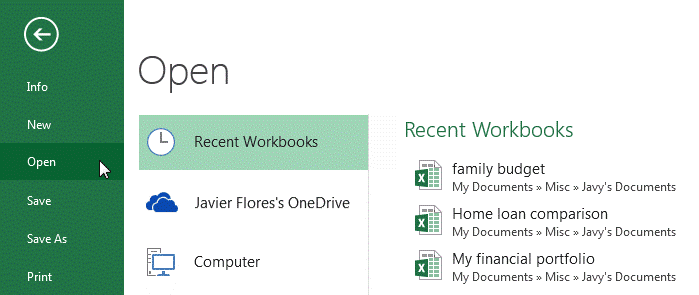 Excel Spiders: Creating Opening & Saving Files