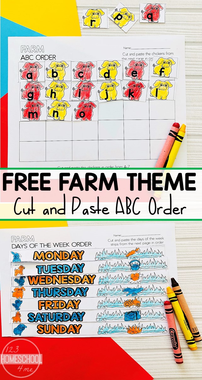 Farm Themed ABC Order Cut and Paste Activities