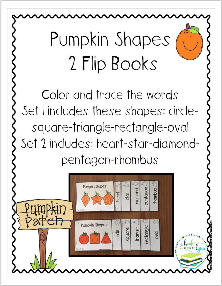 PUMPKIN SHAPES FLIP BOOKS ~ Book Units by Lynn
