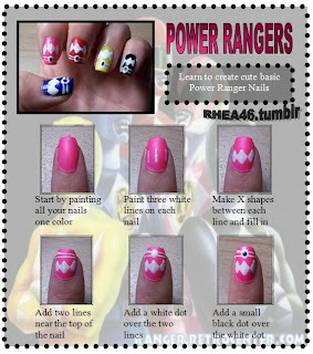 Beauty out of boredom: Power Rangers Nail Tutorial