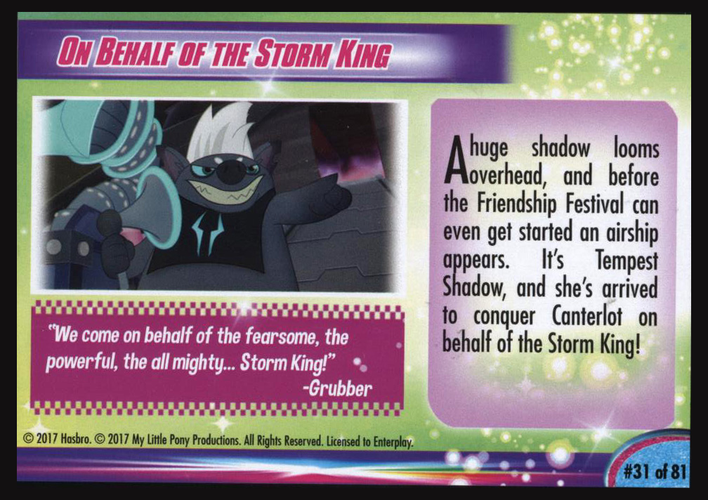My Little Pony On Behalf of the Storm King MLP the Movie Trading Card ...