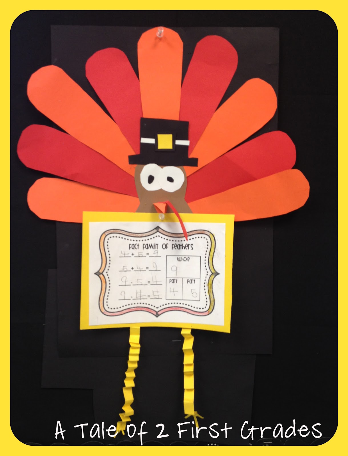 A Tale of 2 First Grades: Turkey Fact Family Craftivity Freebie