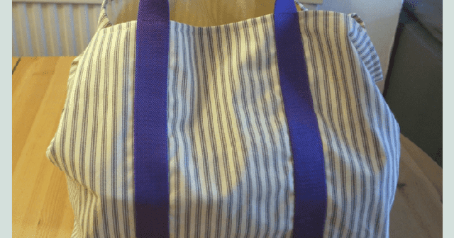 Threading My Way: Showcasing ~ Lined Tote Bag with Handle Cover ~ Tutorial