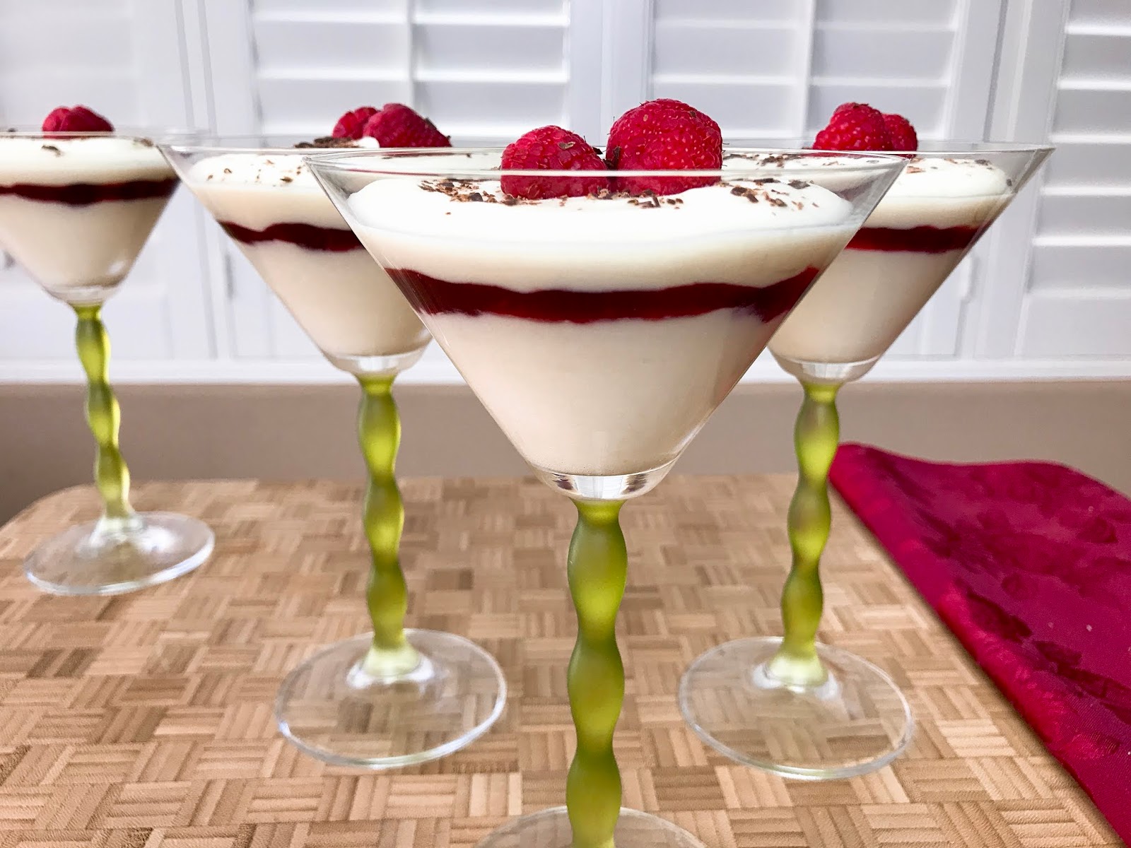 Two Ingredient White Chocolate Mousse with Raspberry Jam
