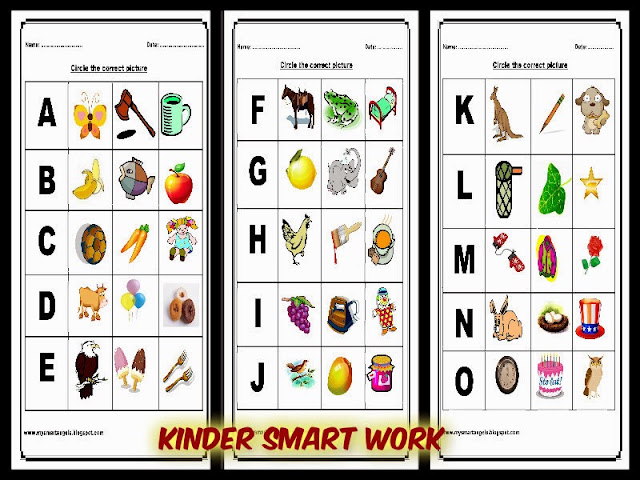 KINDER SMART WORK : UPPERCASE LETERS WORKSHEETS