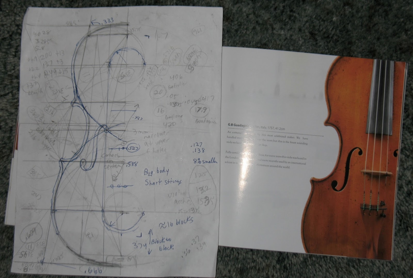 Ken's violin making: Guadagnini Viola?
