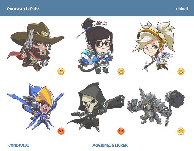 Telegram Stickers: Overwatch cute