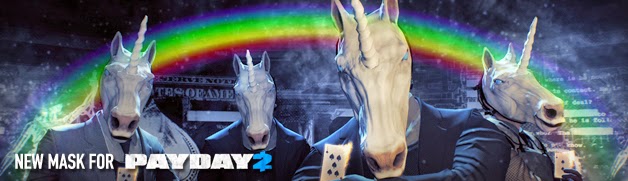 Equestria Daily - MLP Stuff!: Creepy Unicorn Masks Added to Payday 2