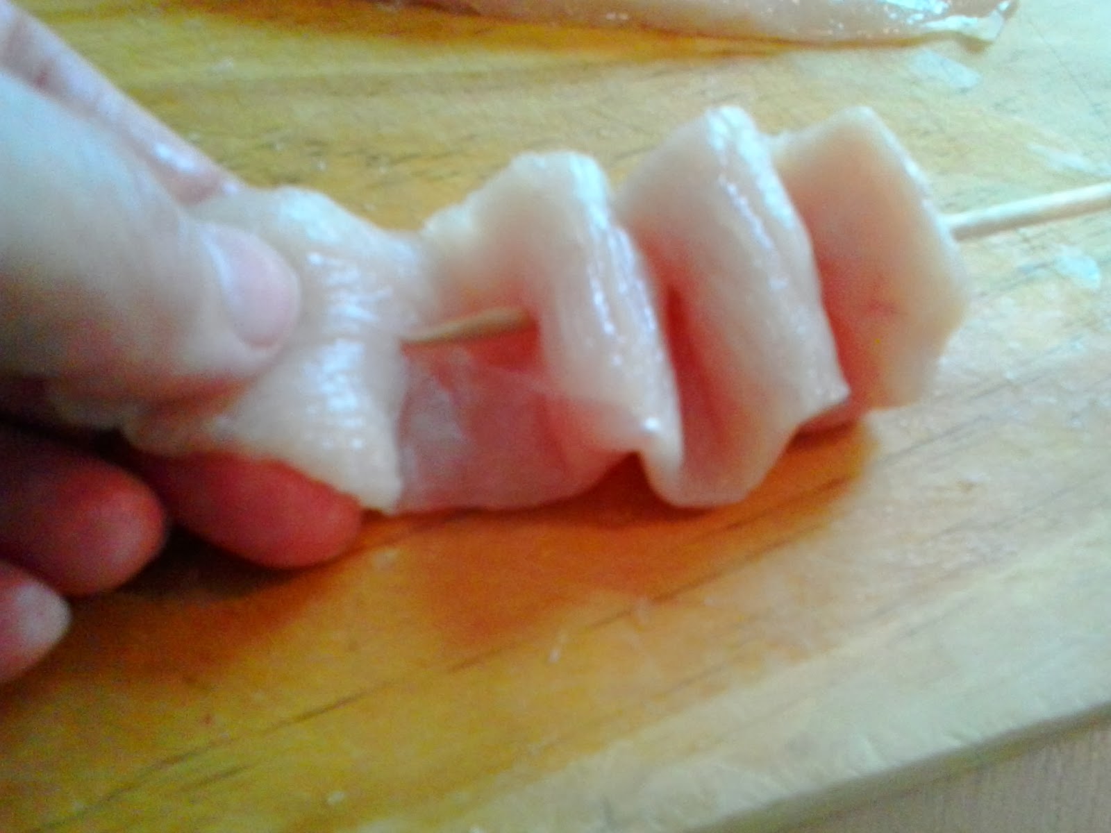 Caprichos de Mayte: Brochetas de pollo en acordeón