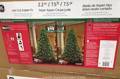 GE 7.5ft Pre-lit LED Just Cut Aspen Fir Artificial Christmas Tree ...