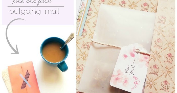 Outgoing mail- Pink & floral / Seaweed Kisses