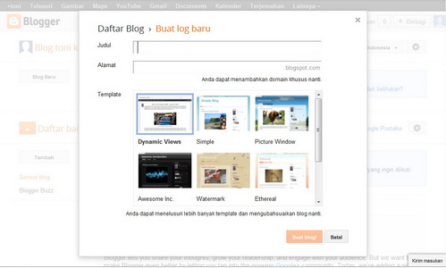 Cara Membuat Blog Gratis di Blogspot | Berbagi Itu Indah