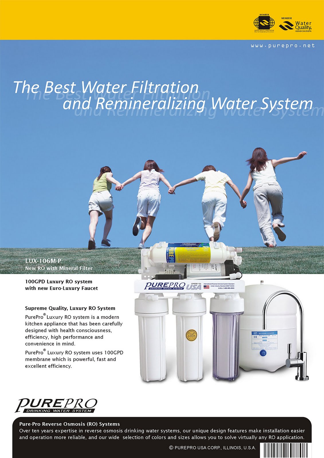 PurePro® USA Royal RO Filter System: PurePro® LUX-106M-P