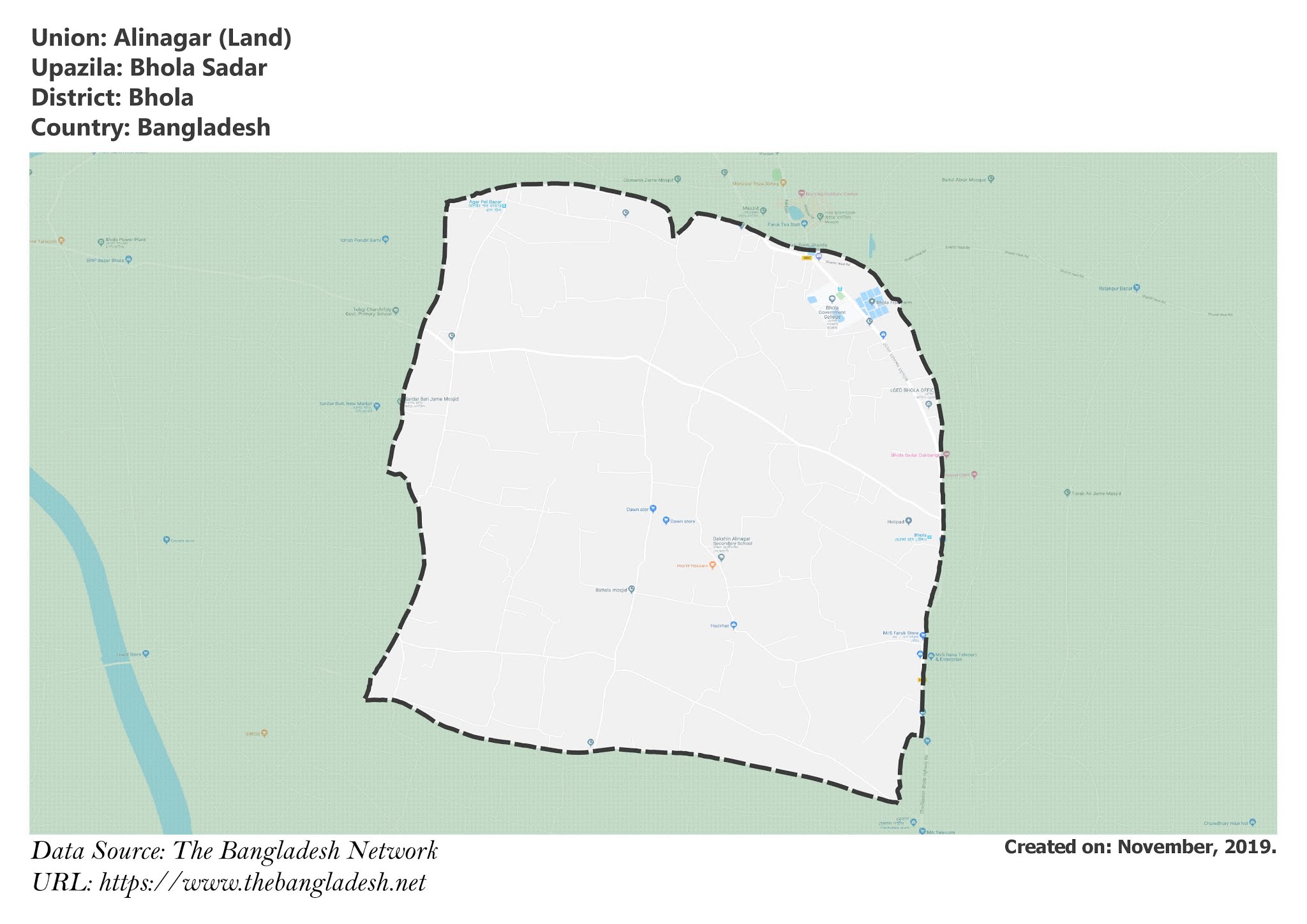 Alinagar Union, Bhola