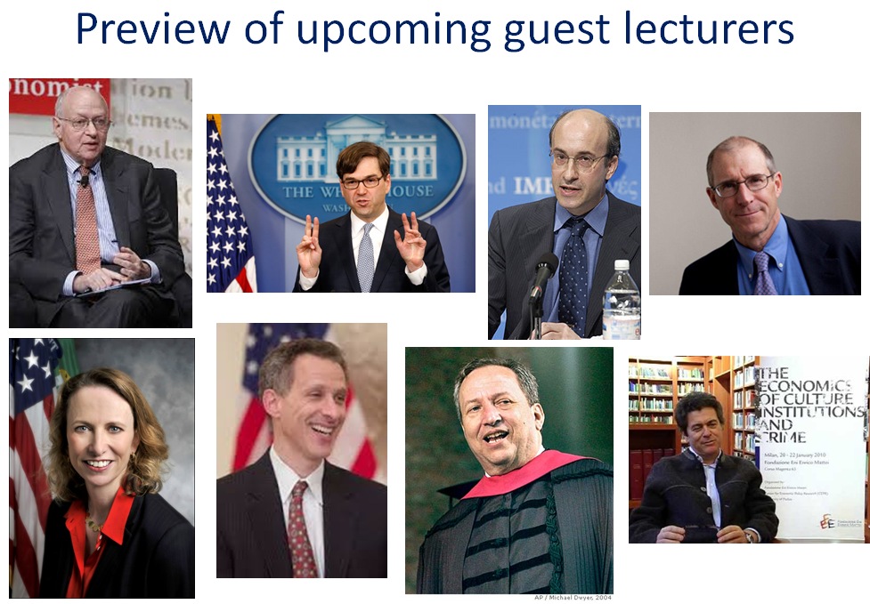Greg Mankiw's Blog: Ec 10 Guest Lecturers