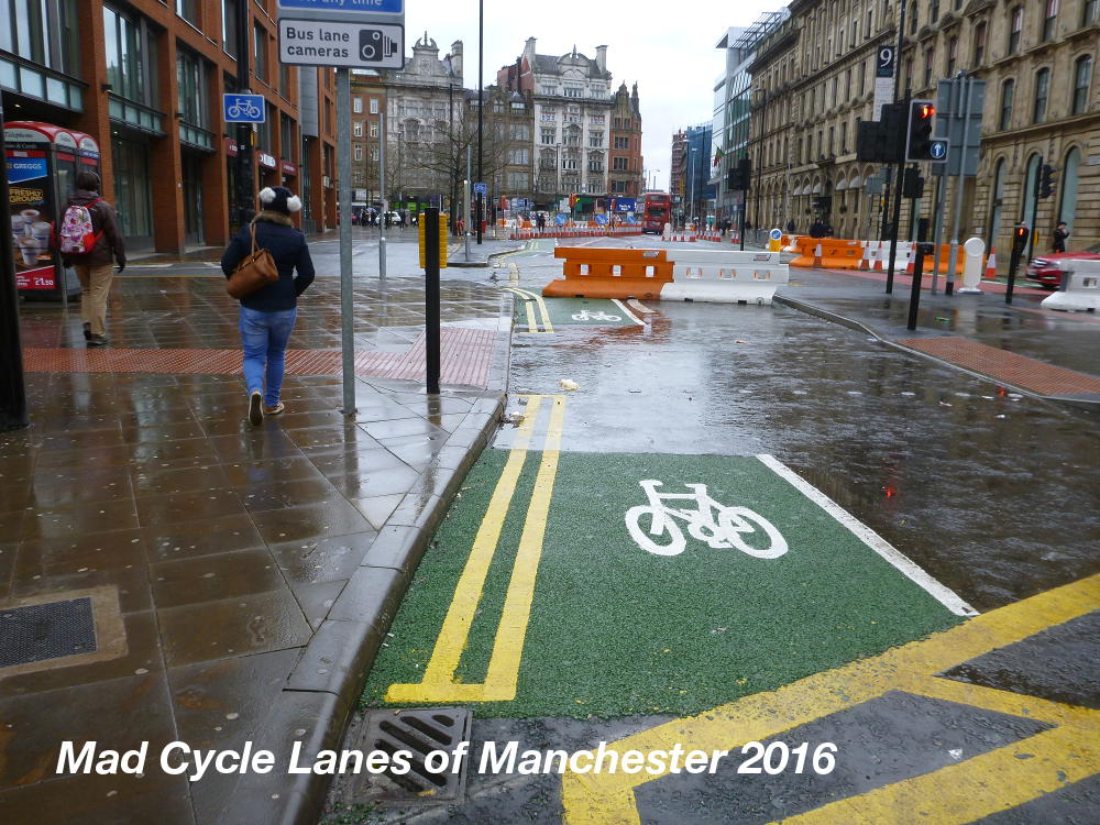 Mad Cycle Lanes of Manchester: The Cycle Route into a Bus Sandwich ...
