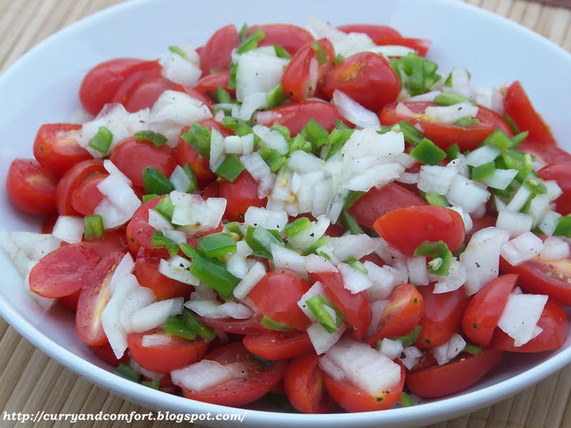 Kitchen Simmer: Tomato, Onion and Green Chili Salad