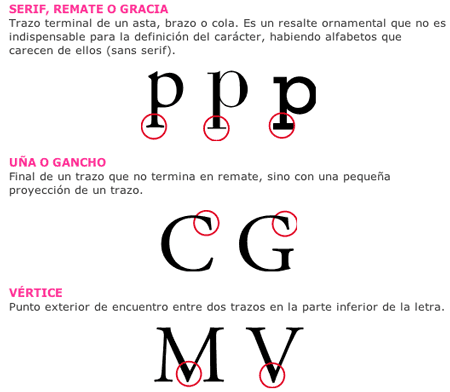 Tipografía III: Partes de los carácteres / Typography III: Parts of the ...