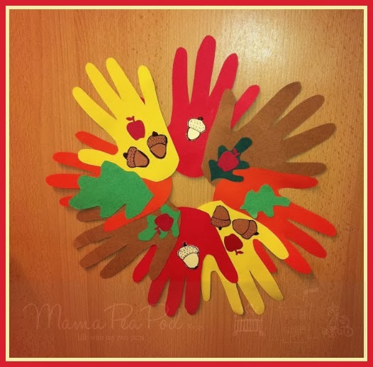 Mama Pea Pod: {Fall Handprint Wreaths}